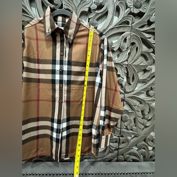 Burberry | Tops | Burberry Check Wool Oversized Shirt | Poshmark